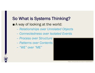 Intro to Systems Thinking | PPT