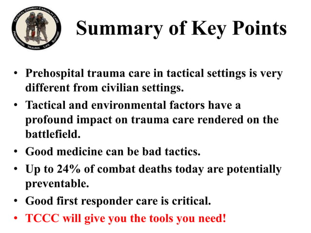 Intro to tccc | PPTX | First Aid | Injuries