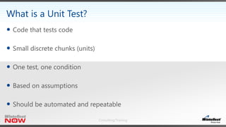 Intro to Unit Testing with test Driven Development | PPTX
