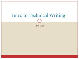 Intro to technical writing | PPT