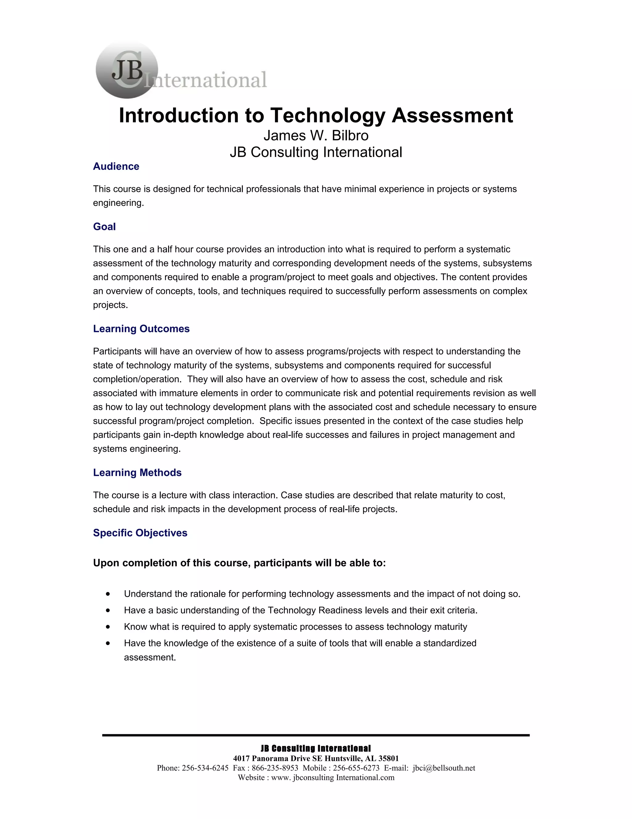 Intro To Technology Assessment | PDF