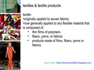 Introduction of textiles | PPT