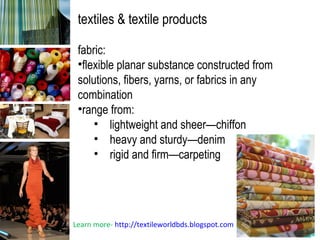 Introduction of textiles | PPT