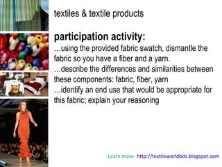 Introduction of textiles | PPT