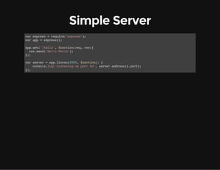 Intro to the Express Web Framework | PPT