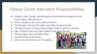 Intro to the fitness center | PPTX