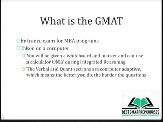 Intro to the gmat | PPTX