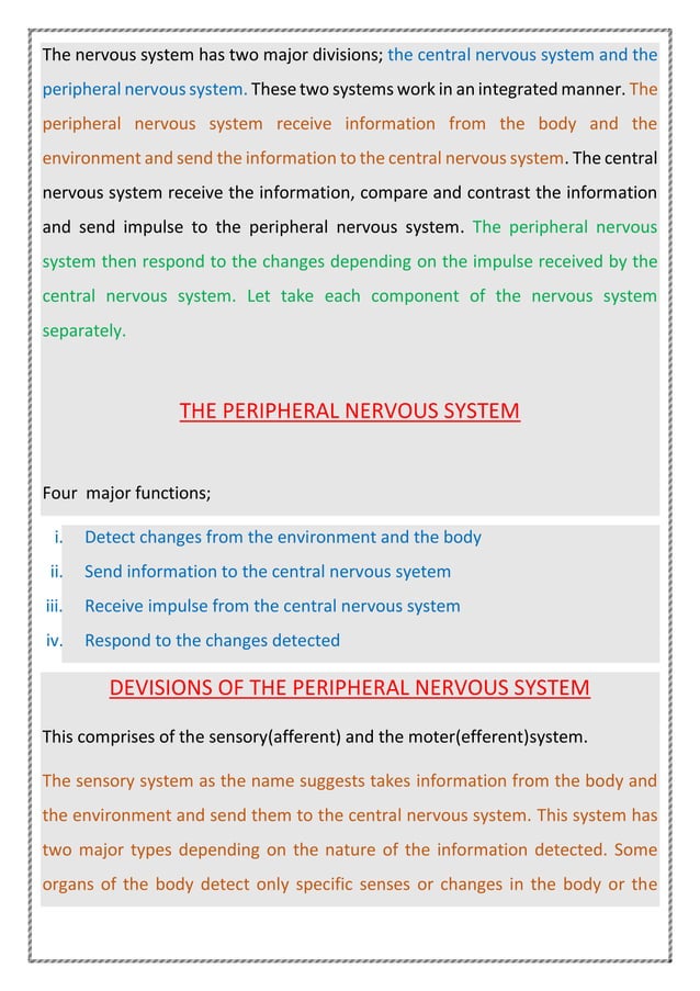 Intro to the nervous system | PDF