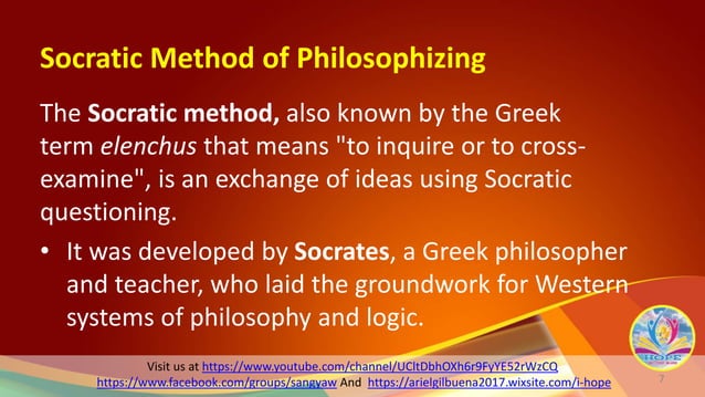 Intro to the philosophy of the human person ch 2-1 socratic method of ...