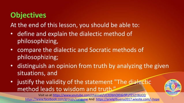 Intro to the philosophy of the human person _ ch 2-2 dialectic method ...