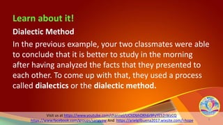 Intro to the philosophy of the human person _ ch 2-2 dialectic method ...