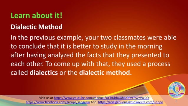 Intro to the philosophy of the human person _ ch 2-2 dialectic method ...