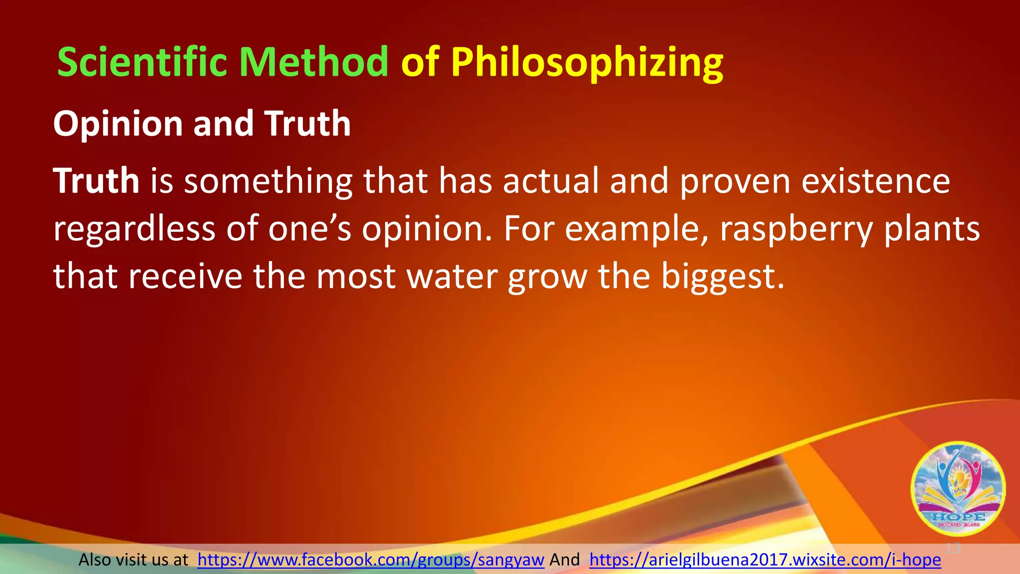 Intro to the philosophy of the human person _ ch 2-3 scientific method ...