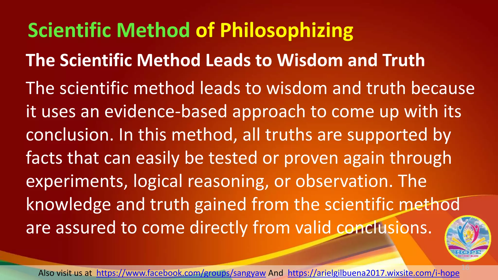 Intro to the philosophy of the human person _ ch 2-3 scientific method ...