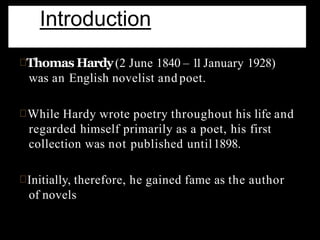 Introduction to Thomas Hardy | PPTX