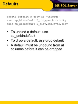 Intro to tsql unit 8 | PPT