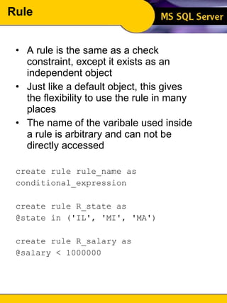 Intro to tsql unit 8 | PPT