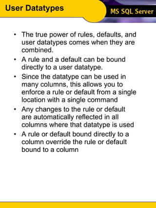 Intro to tsql unit 8 | PPT
