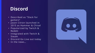 Twitch & Discord in Libraries | PPT