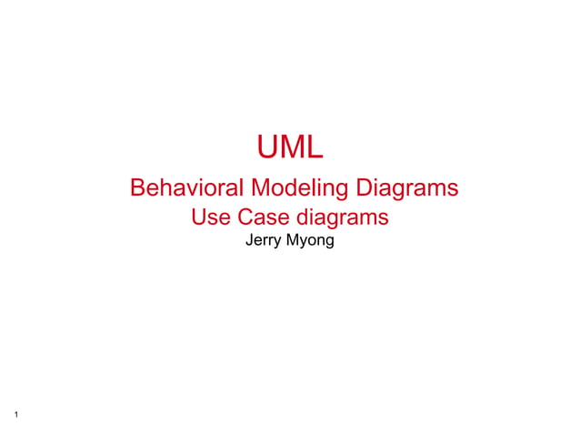 Intro to UML - Use Case diagrams | PPT