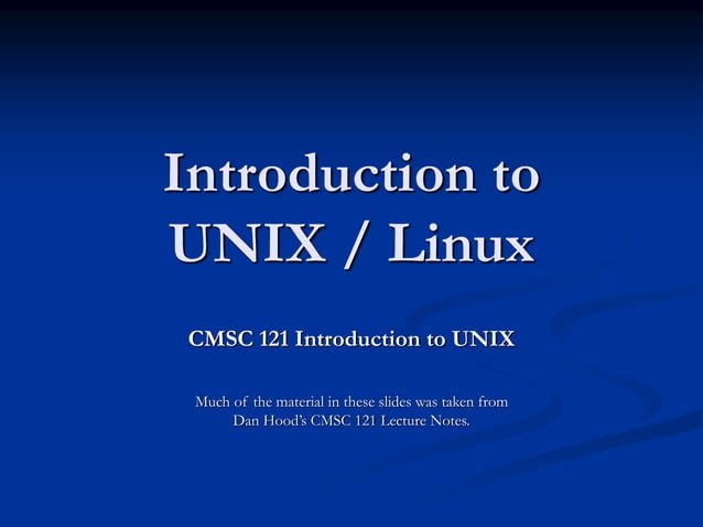 IntroToUnix.ppt | Free Download