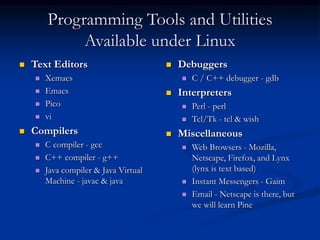 IntroToUnix.ppt.intro.to.linuxlinuxintroduction | PPT