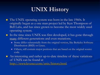 IntroToUnix.ppt.intro.to.linuxlinuxintroduction | PPT