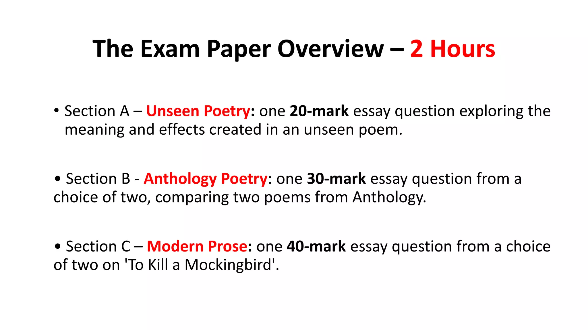 Introduction to unseen poetry task | PPTX
