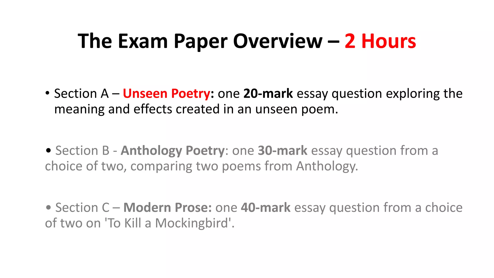 Introduction to unseen poetry task | PPTX