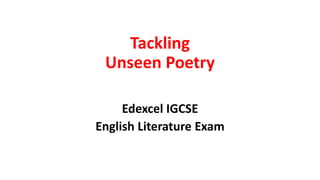 Introduction to unseen poetry task | PPTX