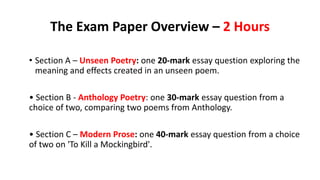 Introduction to unseen poetry task | PPTX