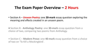 Introduction to unseen poetry task | PPTX