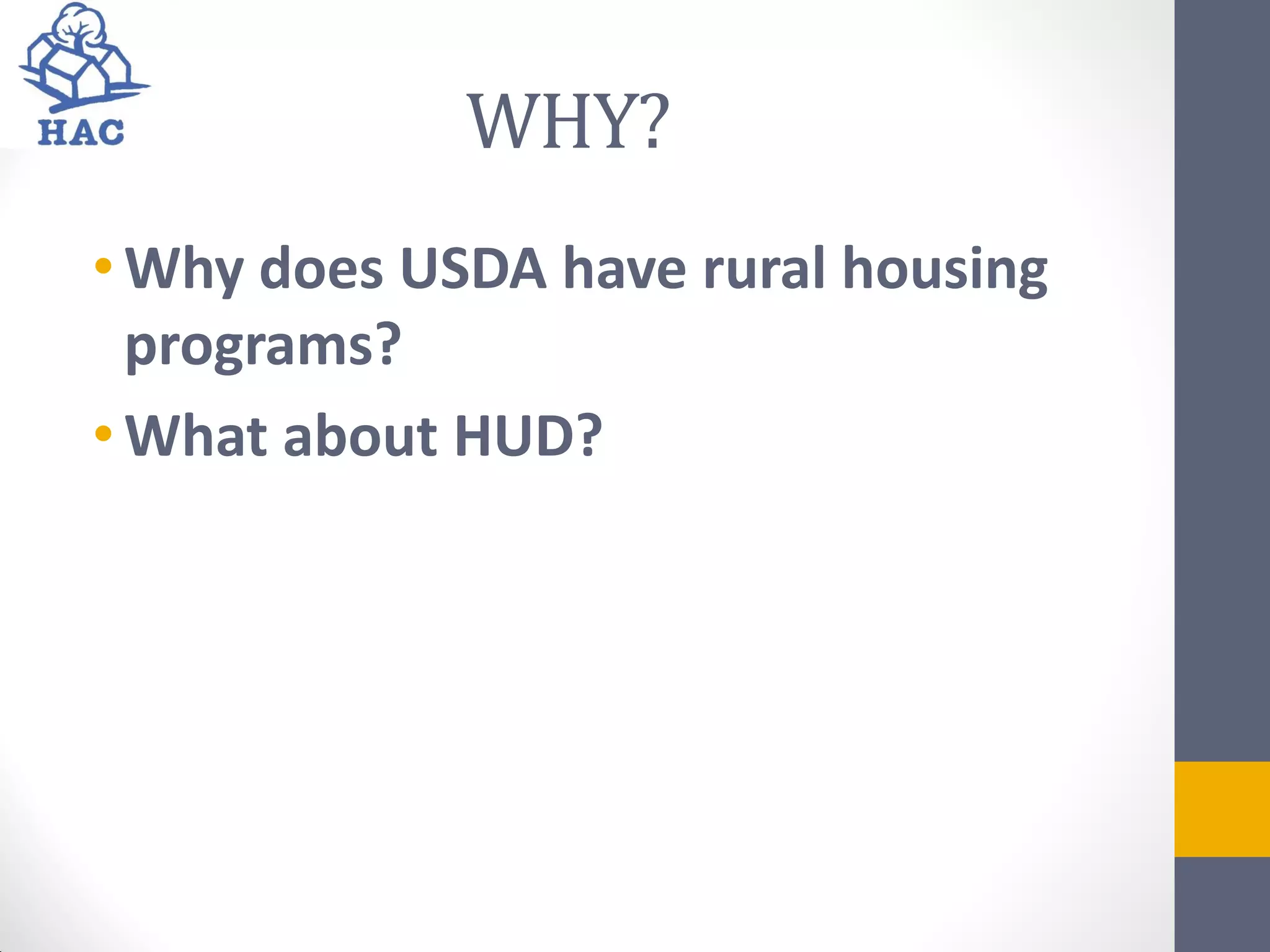 Federal Rural Housing Programs Update | PDF