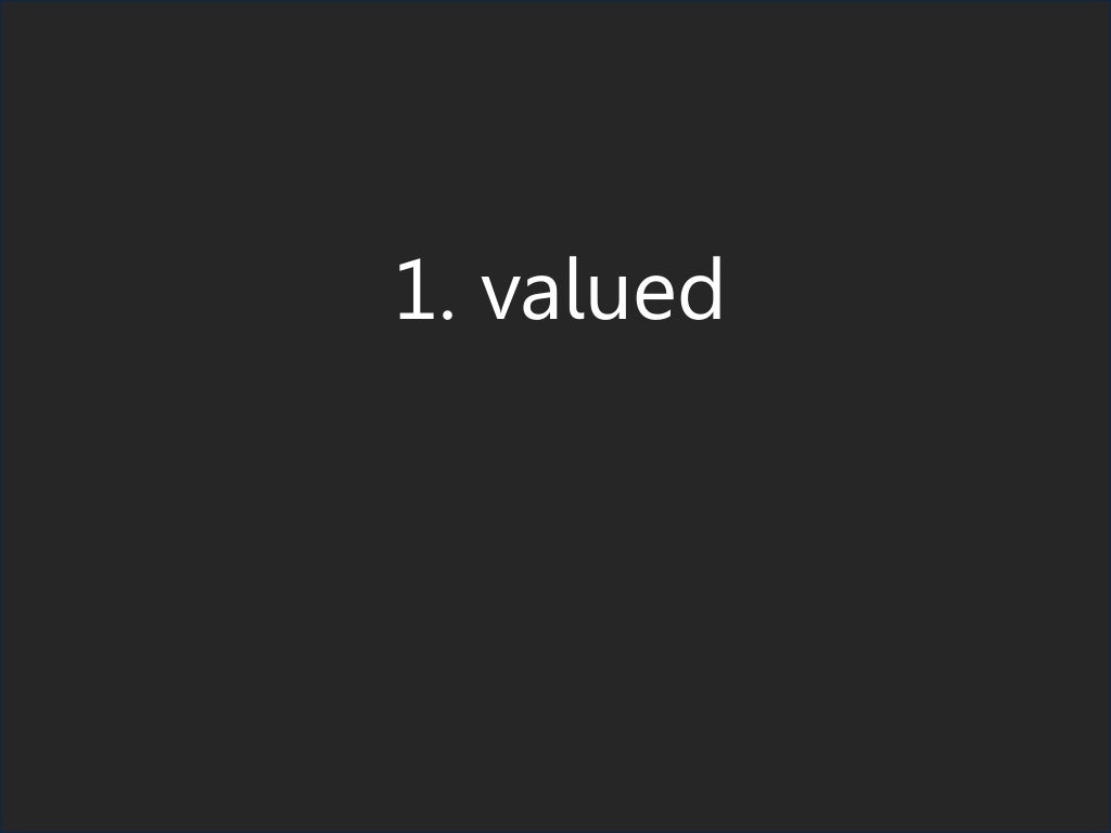 1. valued
