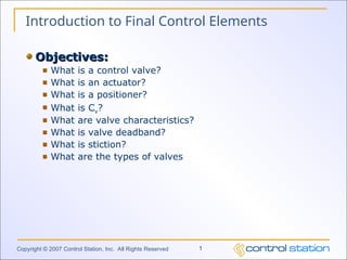 introduction to control valve in oil and gas industry | PPT
