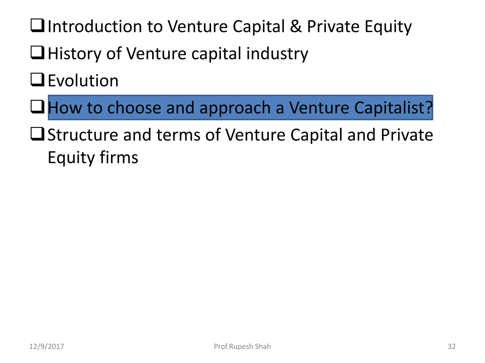 Introduction to venture capital and pvt equity | PPTX