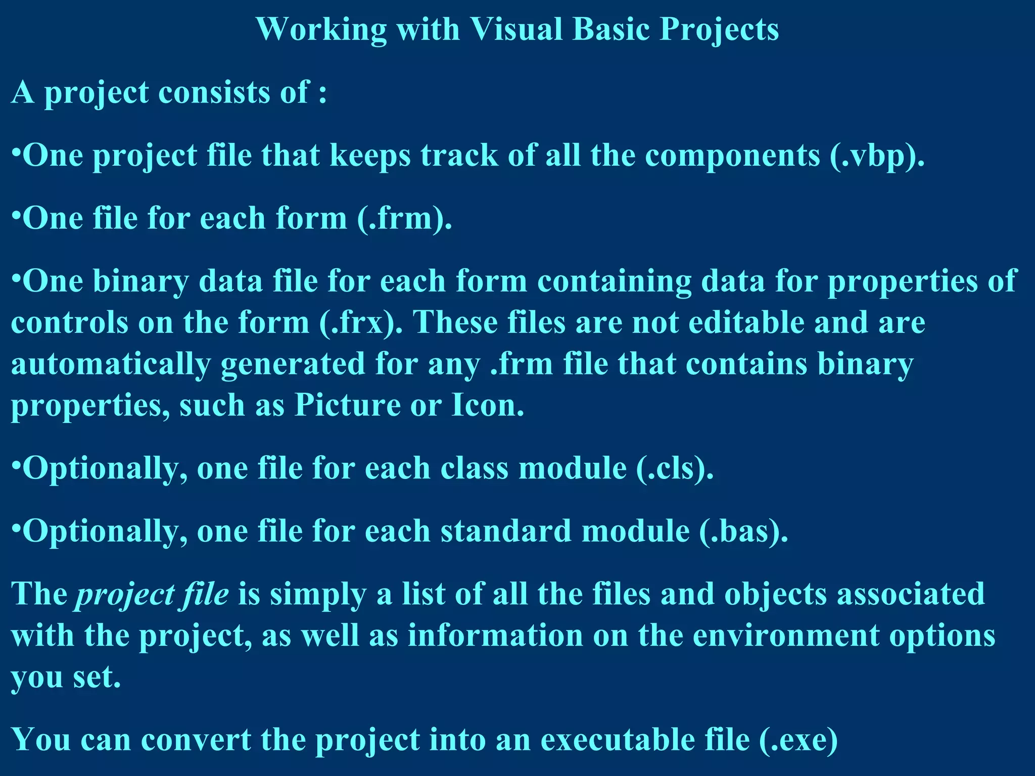 Introduction to Visual Basic | PPT