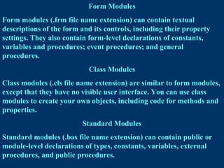 Introduction to Visual Basic | PPT