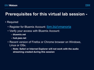 Intro to watson bluemix services | PDF