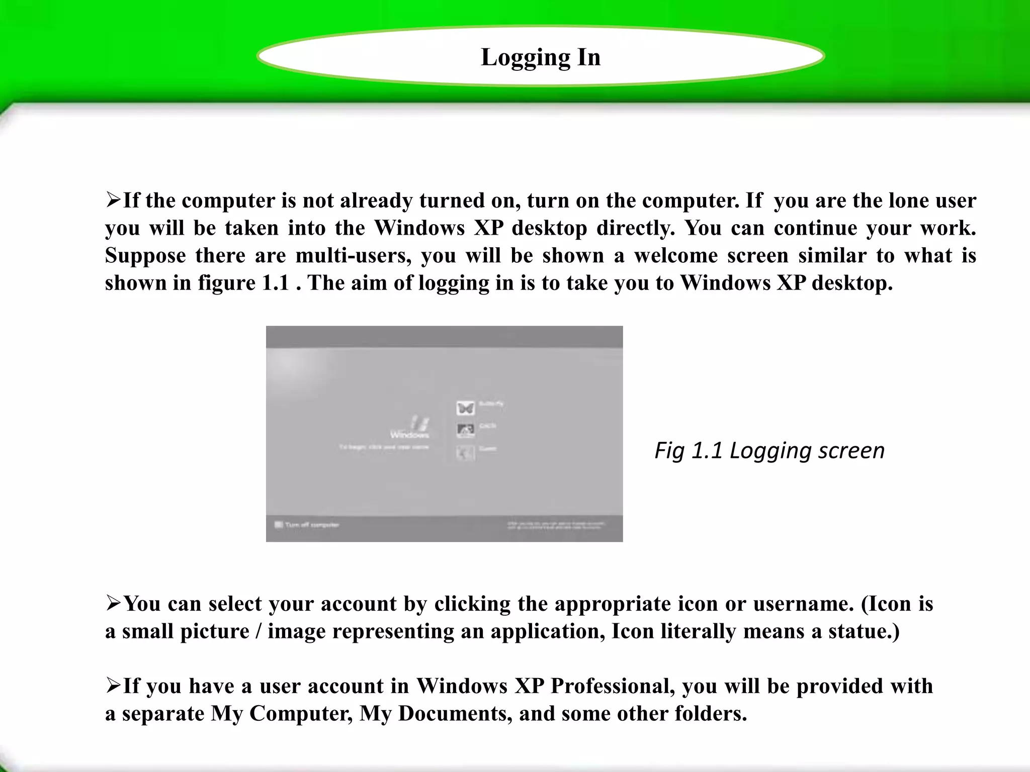 Logging In - R.D.Sivakumar | PPTX | Operating Systems | Computer Software and Applications