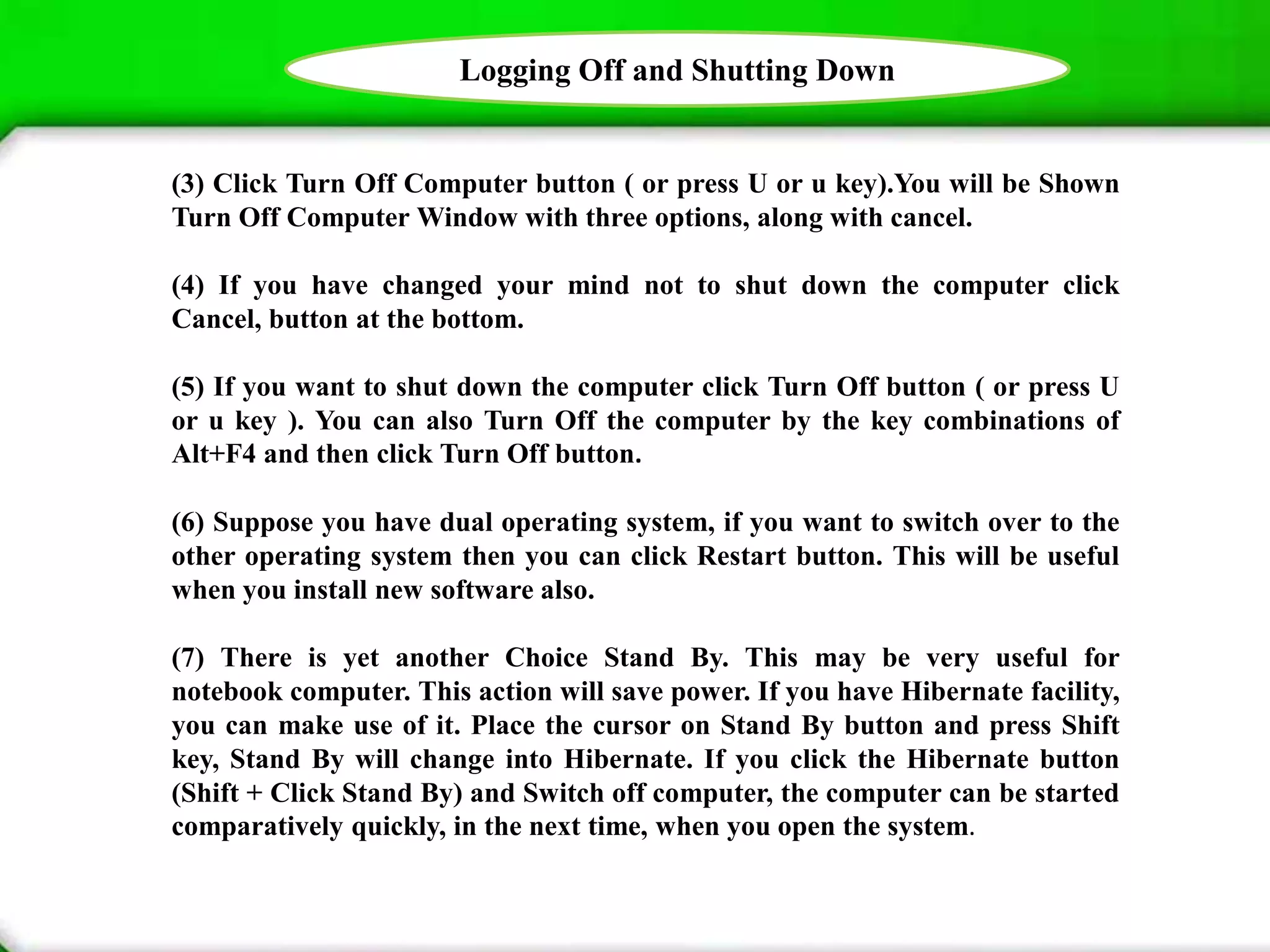 Logging Off and Shutting Down - R.D.Sivakumar | PPTX