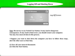 Log Off Shut Down Computer