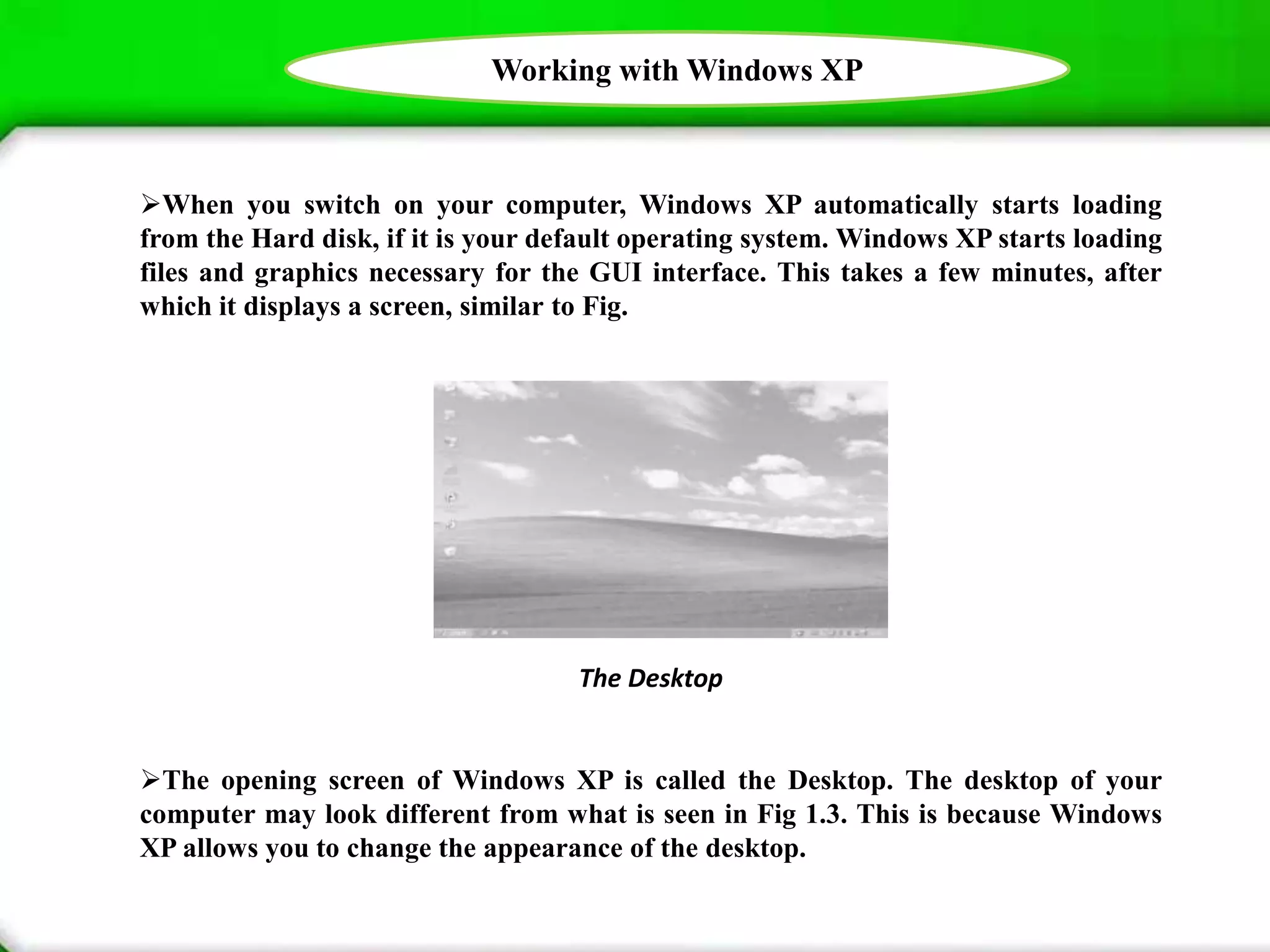 Working with Windows XP - R.D.Sivakumar | PPT
