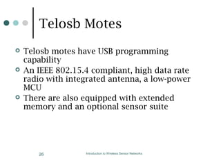 Intro to wsn | PPT | Internet of Things | Internet
