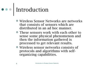 Intro to wsn | PPT | Internet of Things | Internet