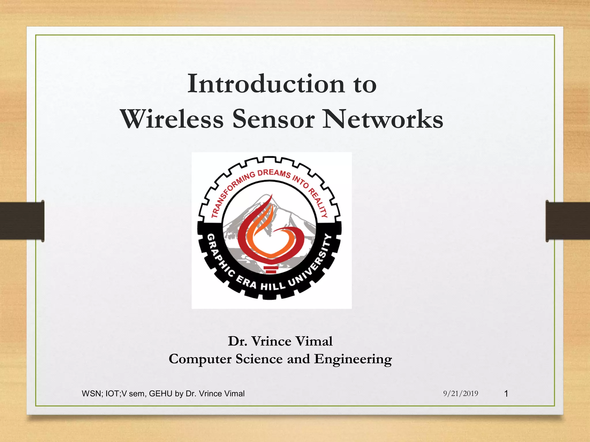 Intro to wireless sensor network | PPT