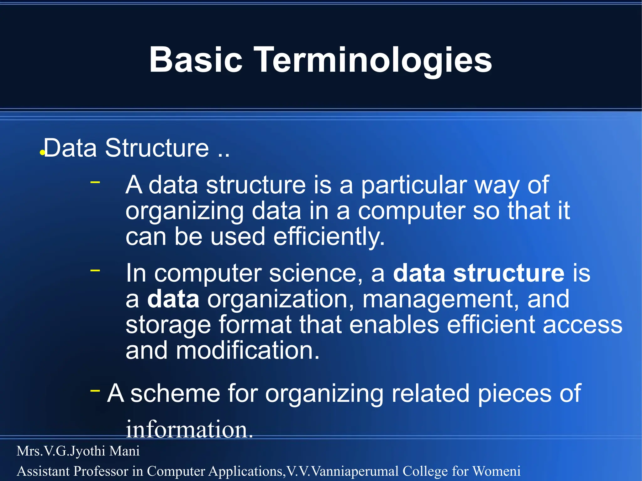 Basic terminology and concepts will be defined | PPTX