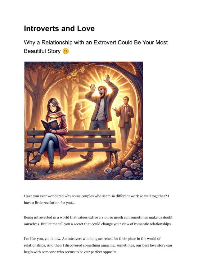 Introverts and Love: Why a Relationship with an Extrovert Could Be Your Most Beautiful Story 🤫 | PDF