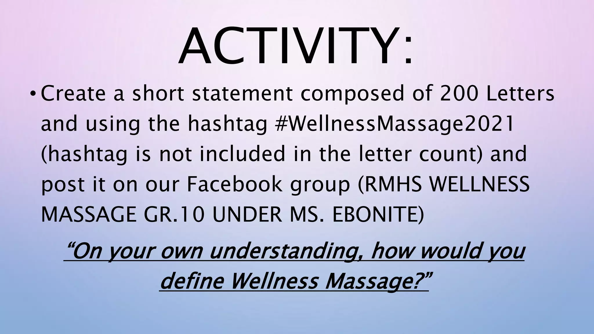 Intro Wellness Massage | PPTX