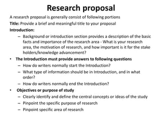 Intro writing scientific proposal | PPT